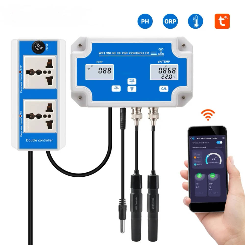 Tuya Wireless WiFi Water Quality Controller | PH ORP Temp Monitor ...