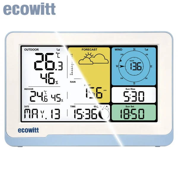 Ecowitt Wi-Fi Weather Station Receiver 7.5 Inch LCD: Weather Station ...