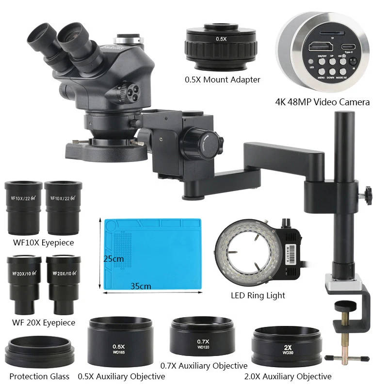 Buy 3.5X-200X Stereo Trinocular Microscope | 4K HDMI USB Camera Set ...