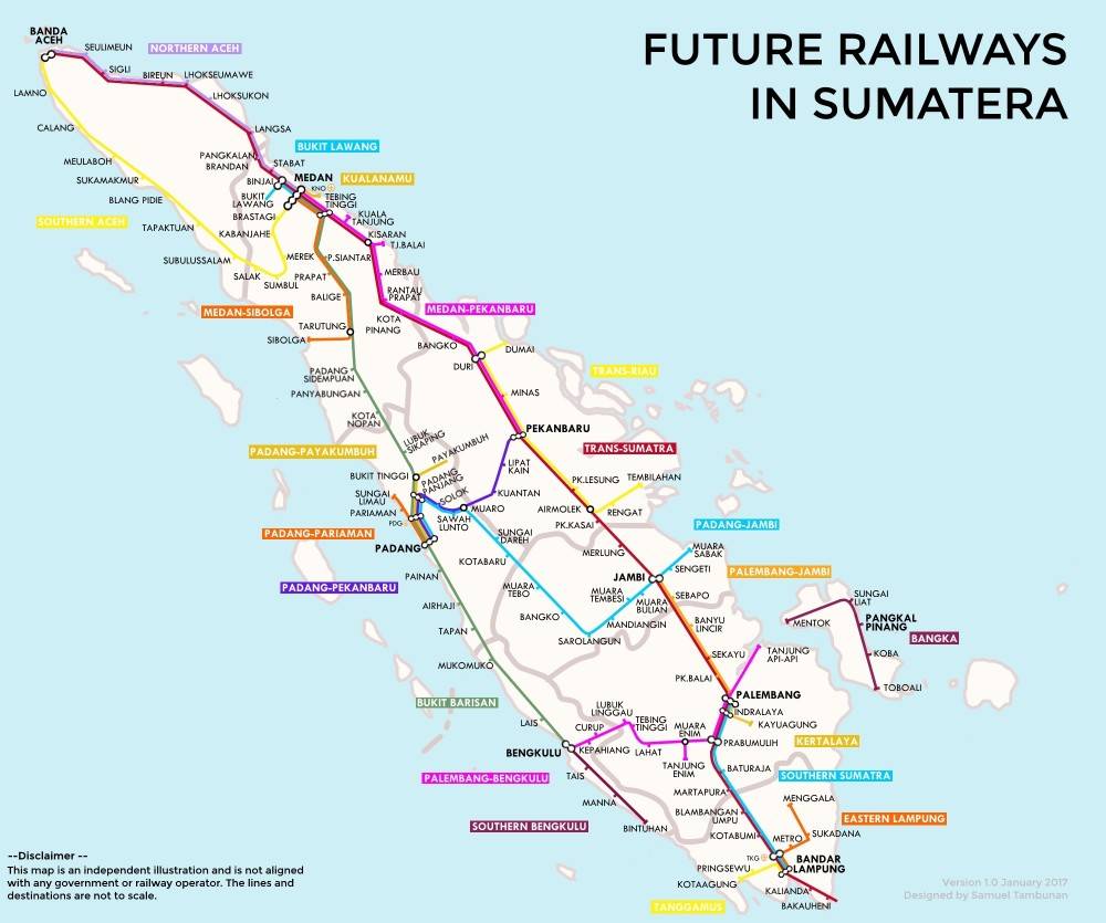 Beginilah Peta Jalur Kereta Trans-Sumatera