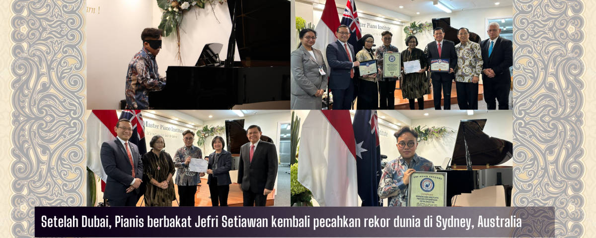 Bangga! Pianis Mata Tertutup Jefri Setiawan Pecahkan Rekor Dunia di Australia