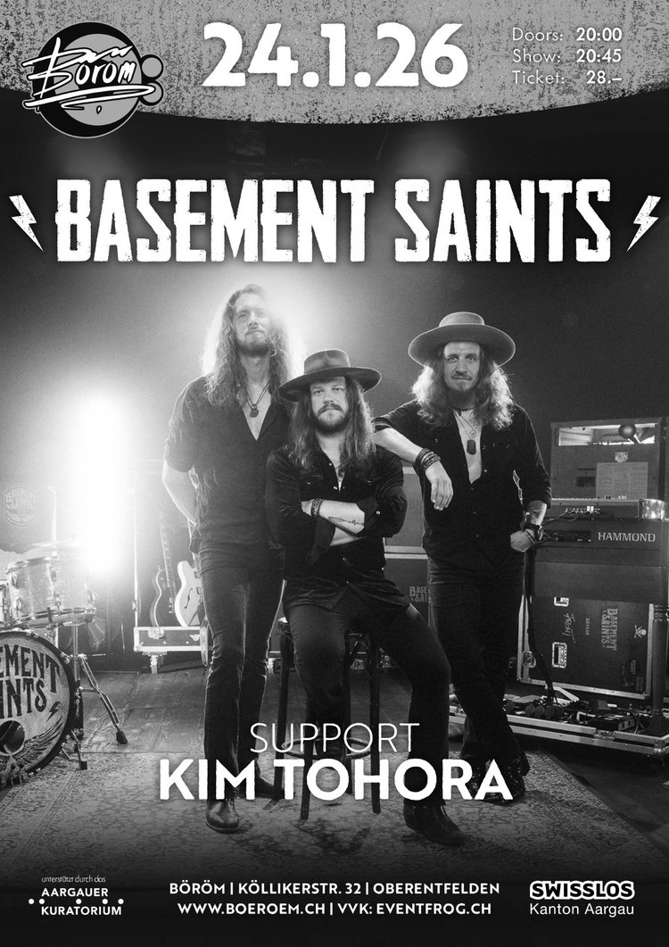 Basement Saints (CH) | Support: Kim Tohora (CH) · Events · Aargau Tourismus