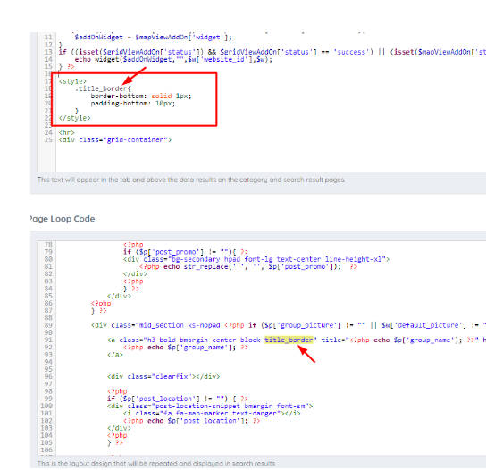 How to add a Line Below the Title of a Post in Search Results Page