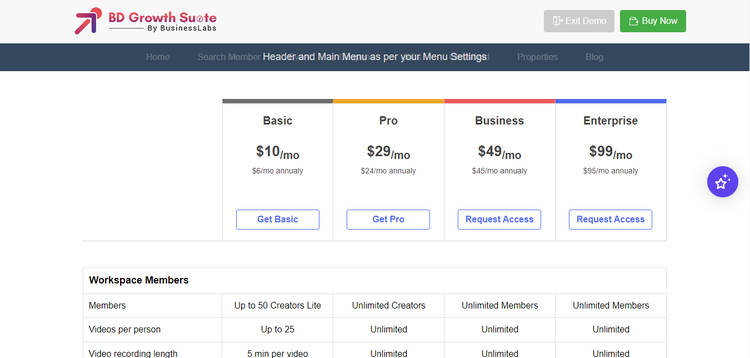 loom-pricing-page | BD Growth Suite.