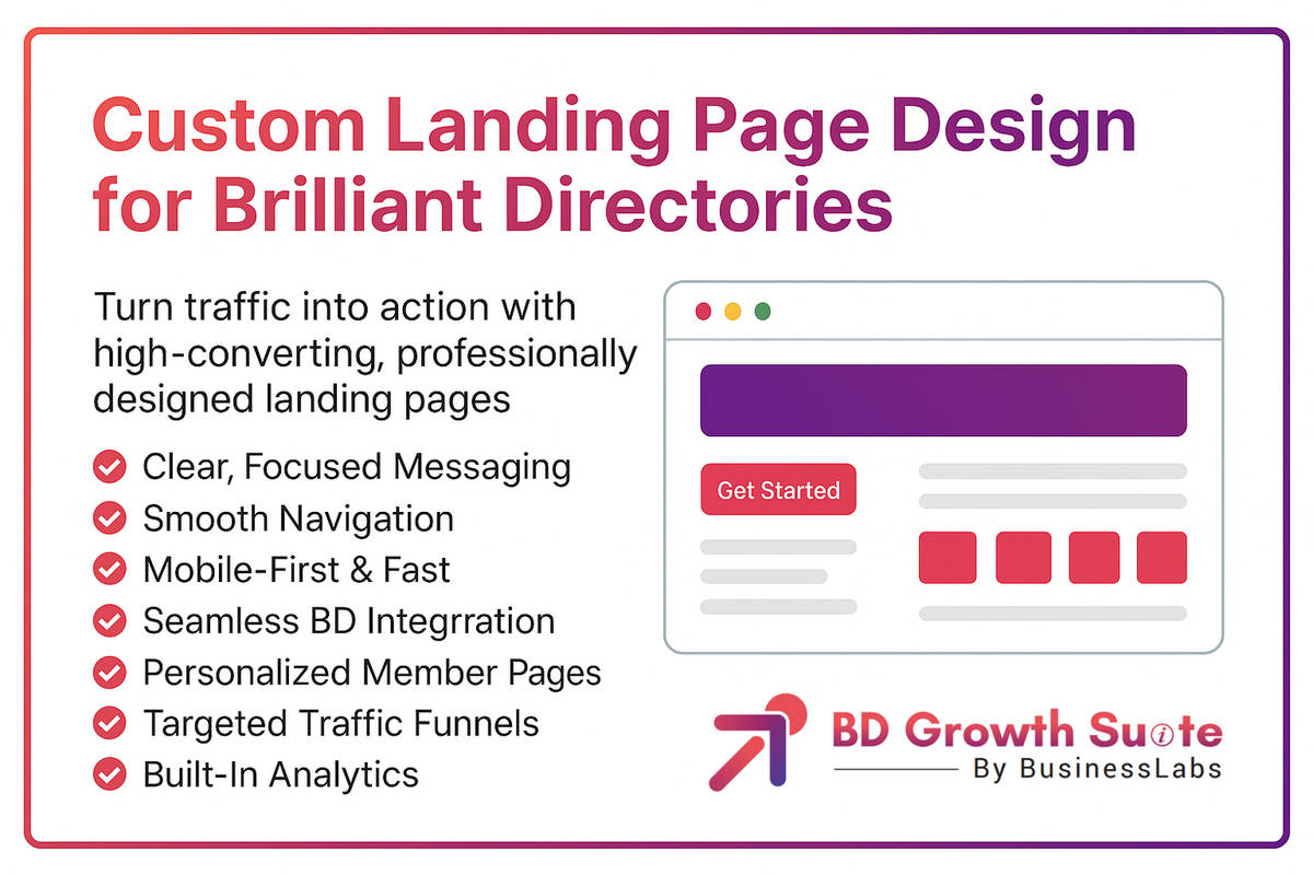 Custom Landing Page Design for Brilliant Directories Websites | BD ...