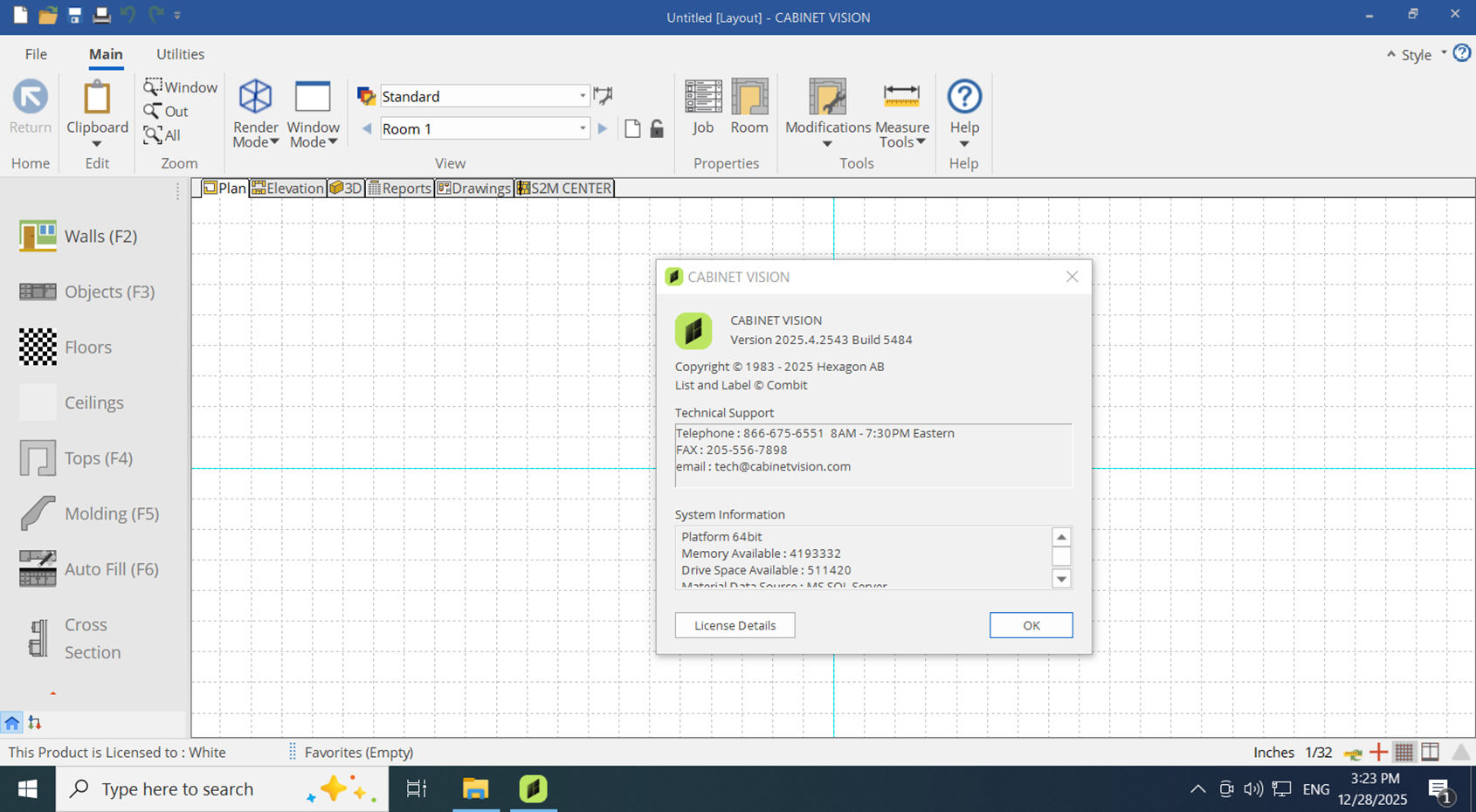 CABINET VISION 2025.4 active code