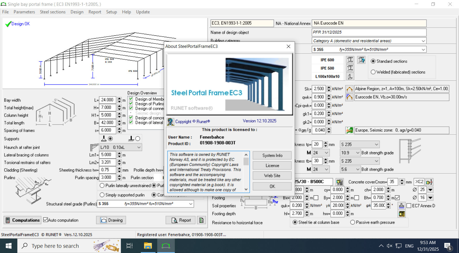 RUNET Steel Portal Frame