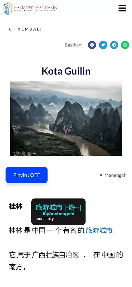 Kursus Les Mandarin Online Gratis di Harmony Mandarin