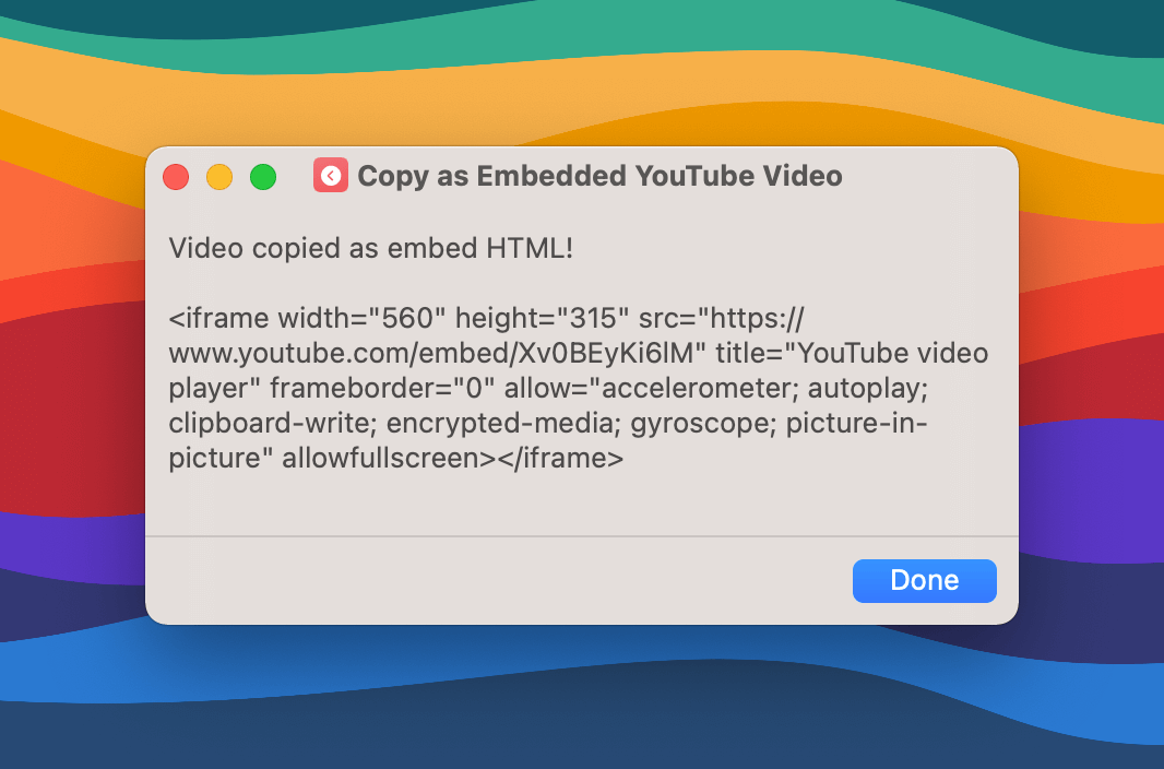 Shortcuts Tips Copy As Embedded YouTube Video HeyDingus