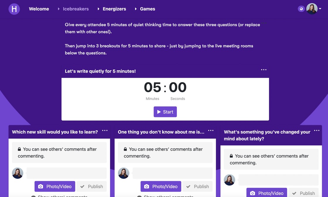 Icebreaker and Energizer Activities Template