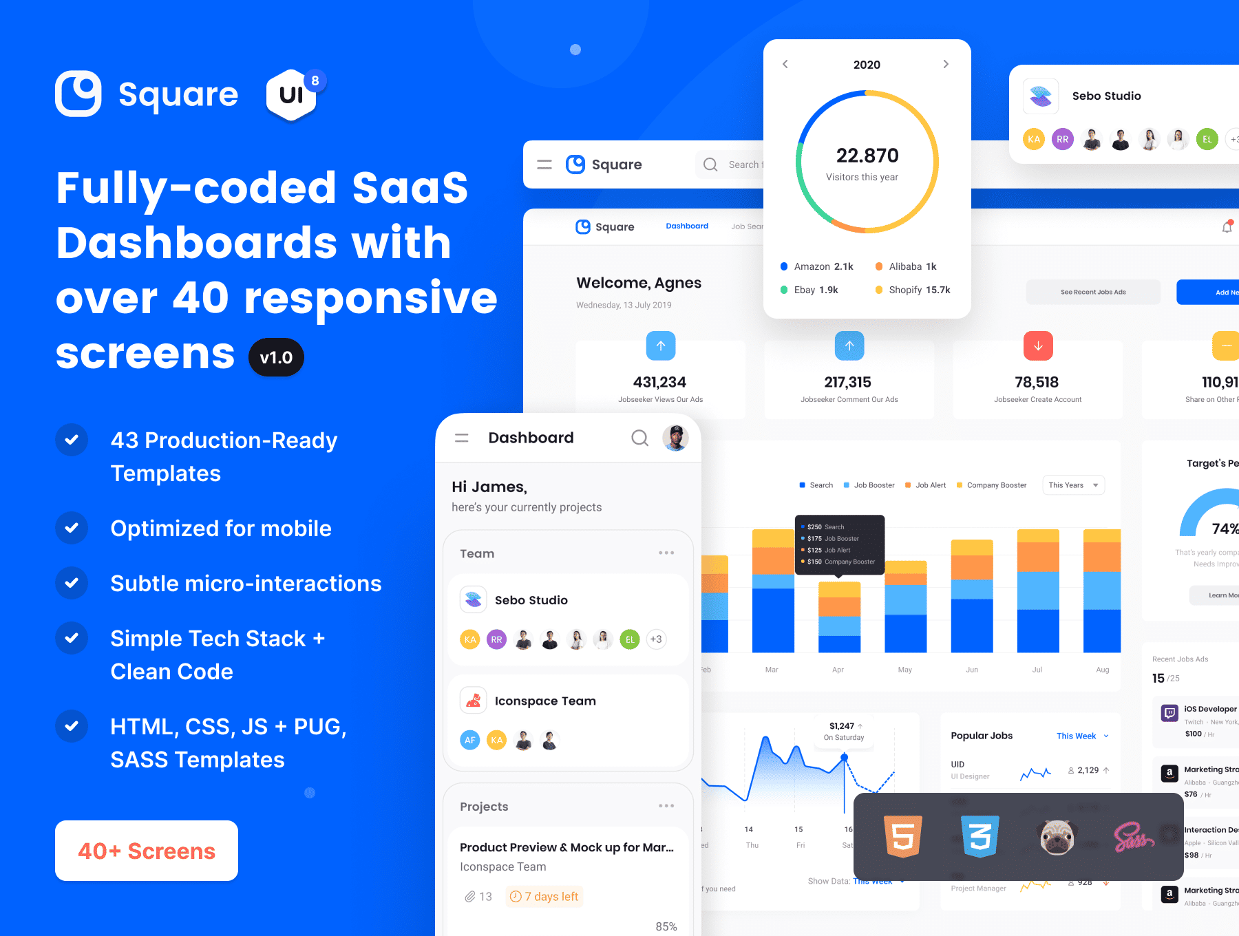 Square Dashboard HTML Devplates Square Dashboard HTML Devplates