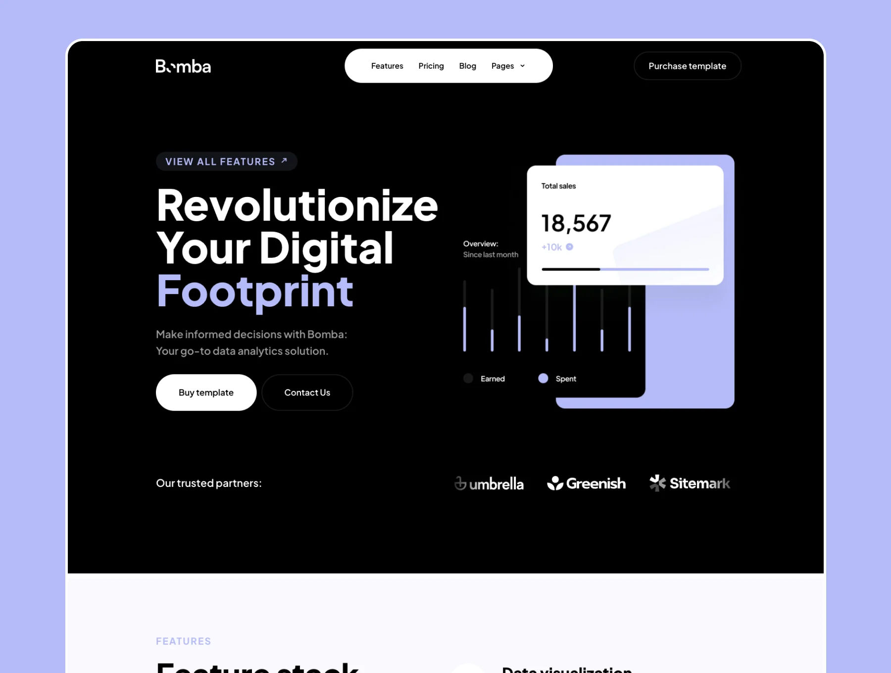 Bomba Framer template | Devplates