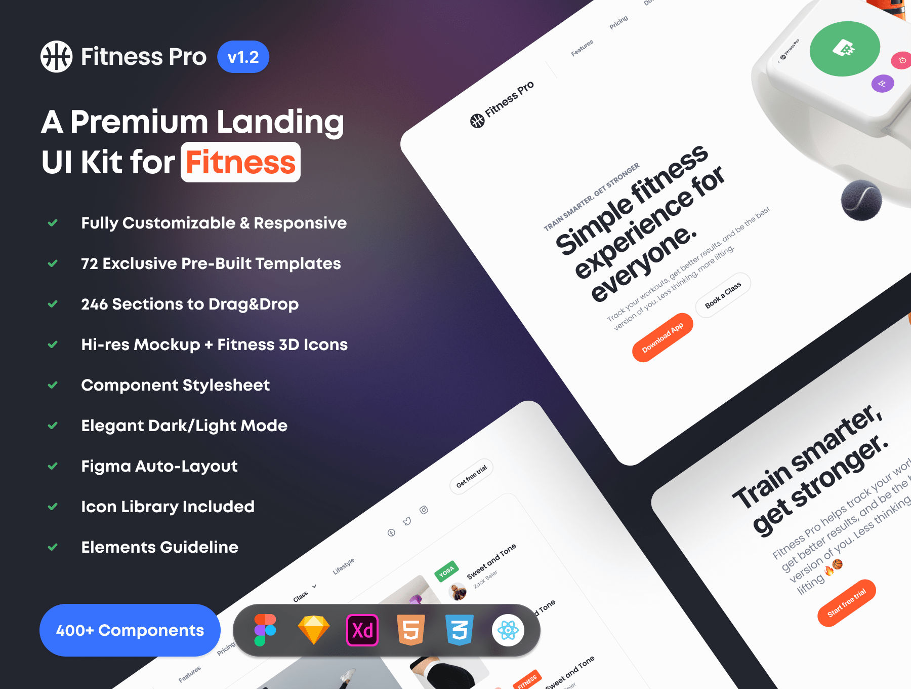 Fitness Pro: Website UI Kit | Devplates