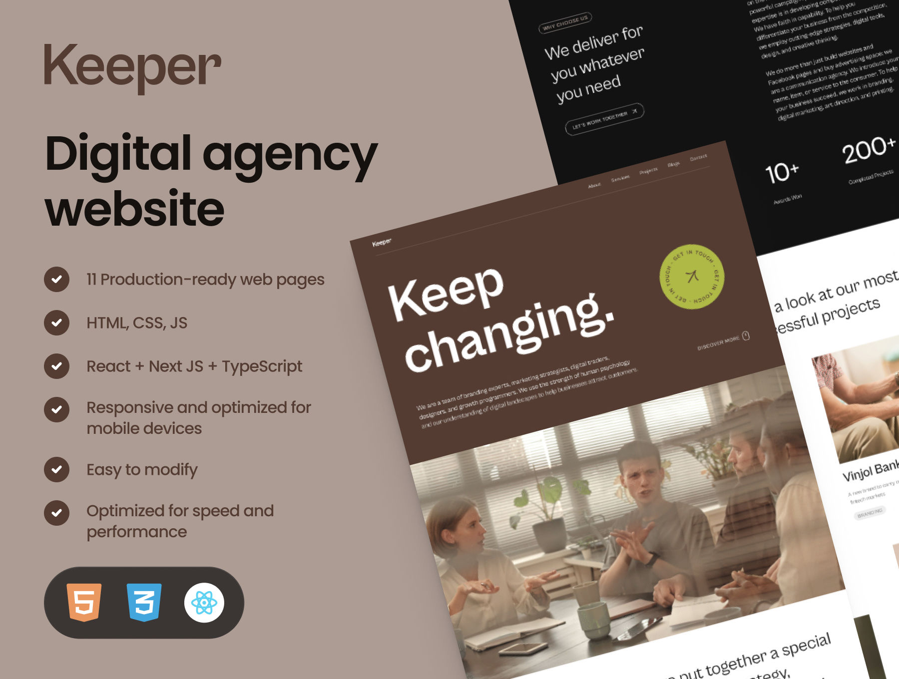 Keeper - Digital agency coded website | Devplates