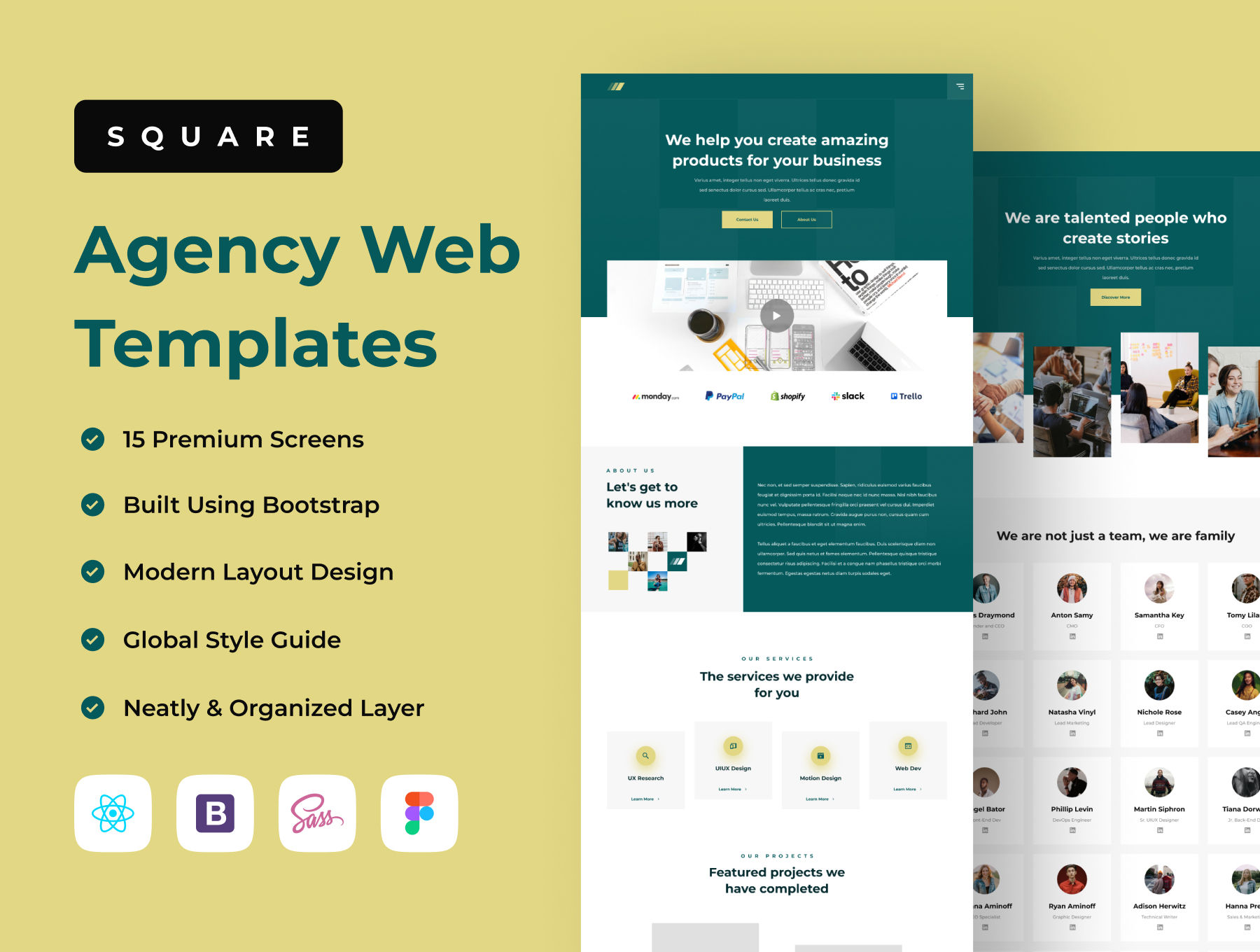 Square - Agency Web Templates | Devplates