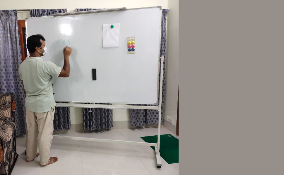 4x6 Feet Reversible Whiteboard Both Side Magnetic With Stand