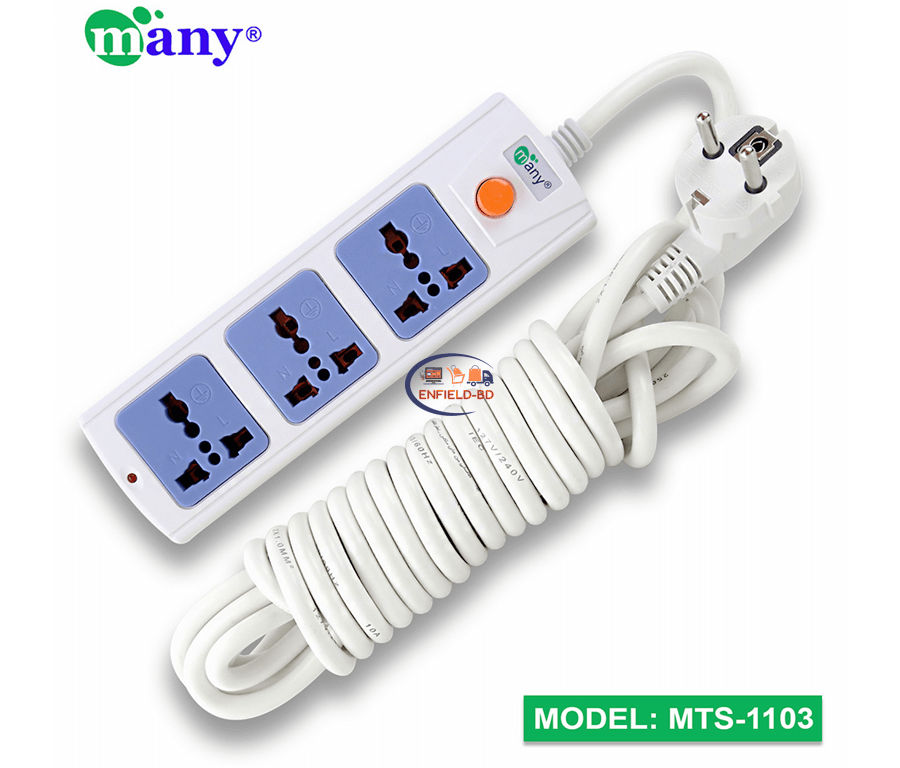Many 3Pin Socket Multiplug MTS-1103 | 2M Wire Buy Online