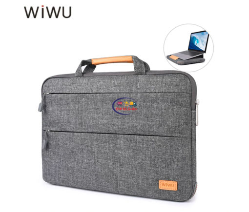 Wiwu Multi Pockets Nylon Portable Stand Laptop Bag Gray