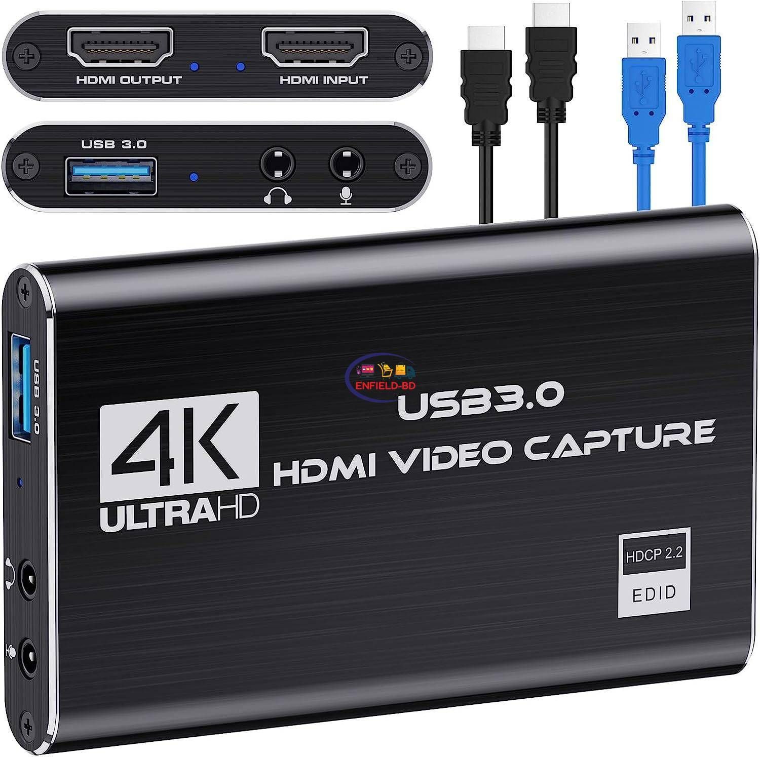 4K HDMI-compatible Capture Card 1080p Game Capture Card