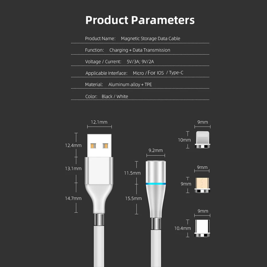 Hoco Magnetic Rope Data Cable Fast Charging USB Micro