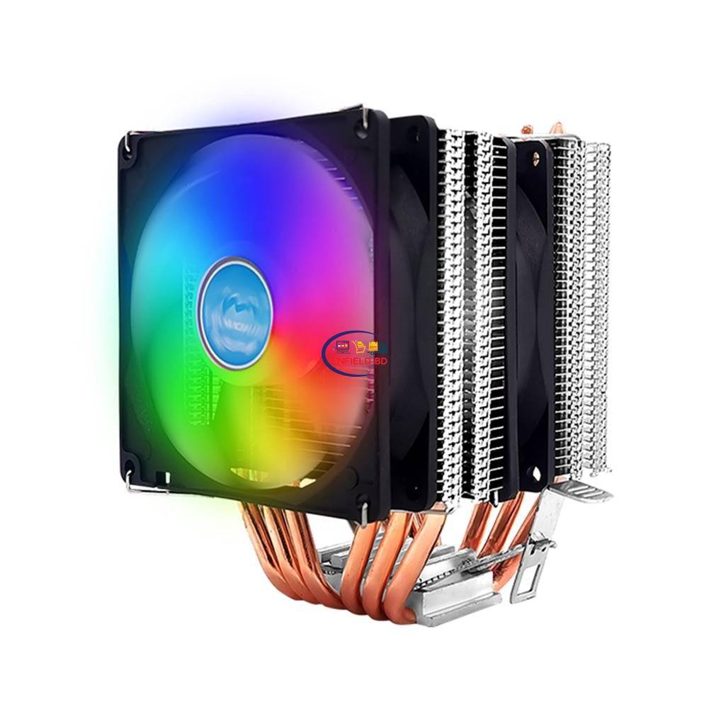 6 Heatpipes CPU Radiator Cooler 90mm RGB Fan for LGA 775