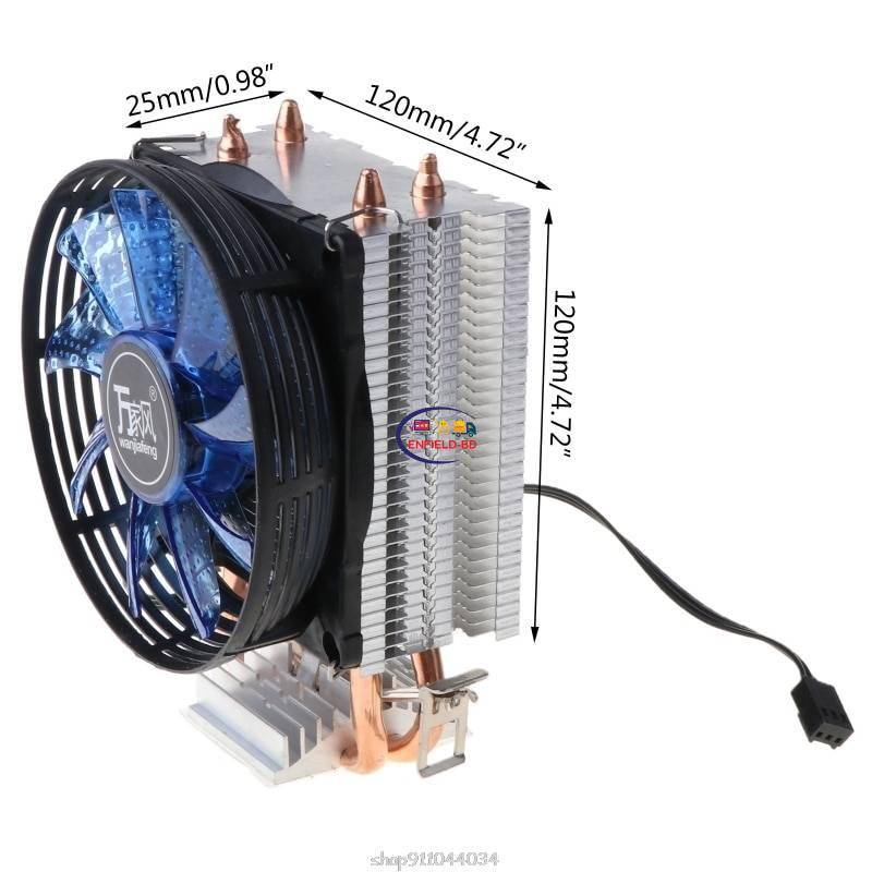 CPU Cooler Master 2 Pure Copper Heat-pipes Fan with Blue