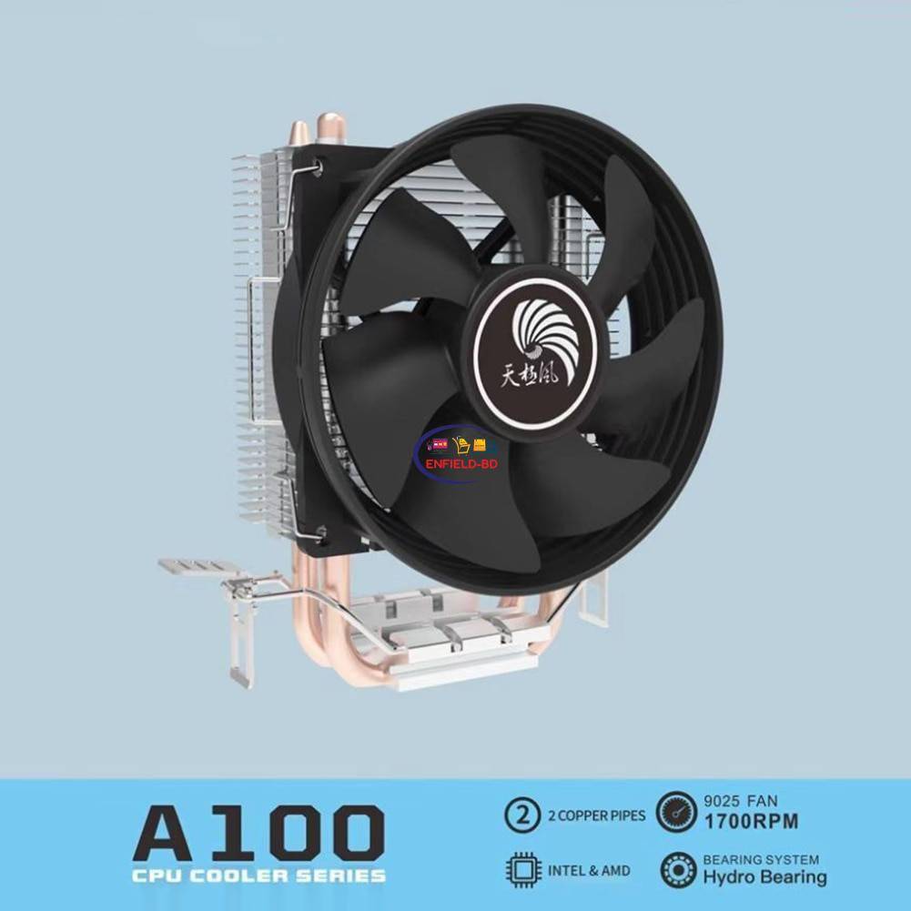 Dual Heat Pipes CPU Cooler DC 12V Desktop CPU Cooling Fan