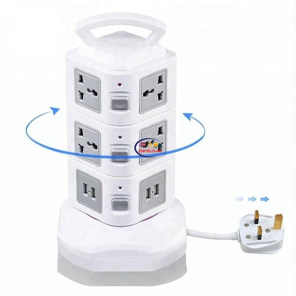 Multifunctional Multiplug 3 Tier 3 Layer Vertical Socket