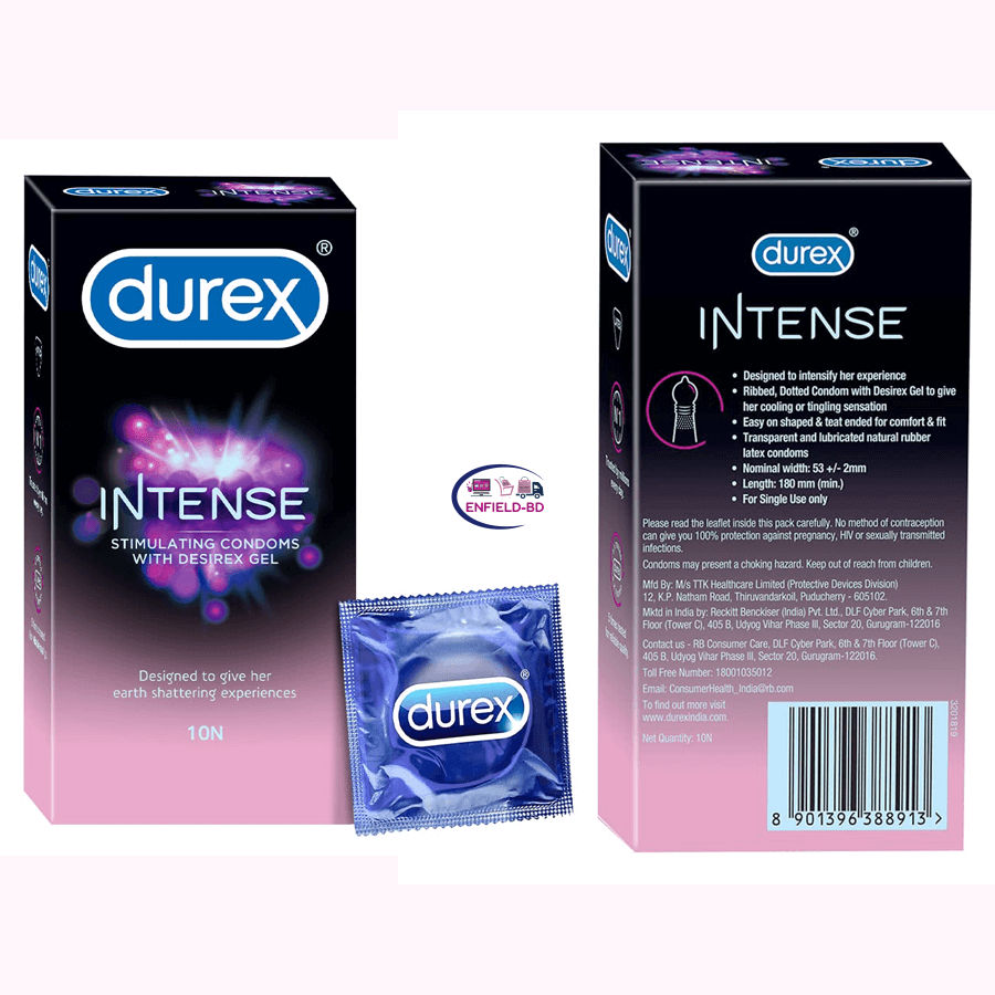 Durex Intense Ribbed and Dotted Condoms 10 Pack - Enfield-bd.com