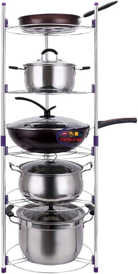 5 Layer Kitchen Steel Pot Rack Multi-function Rack Holders
