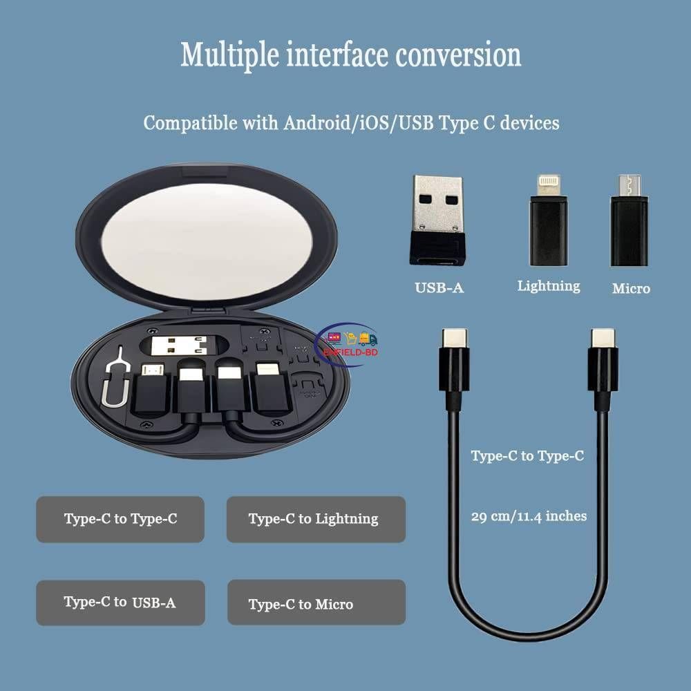 USB Cable Black White Storage Box