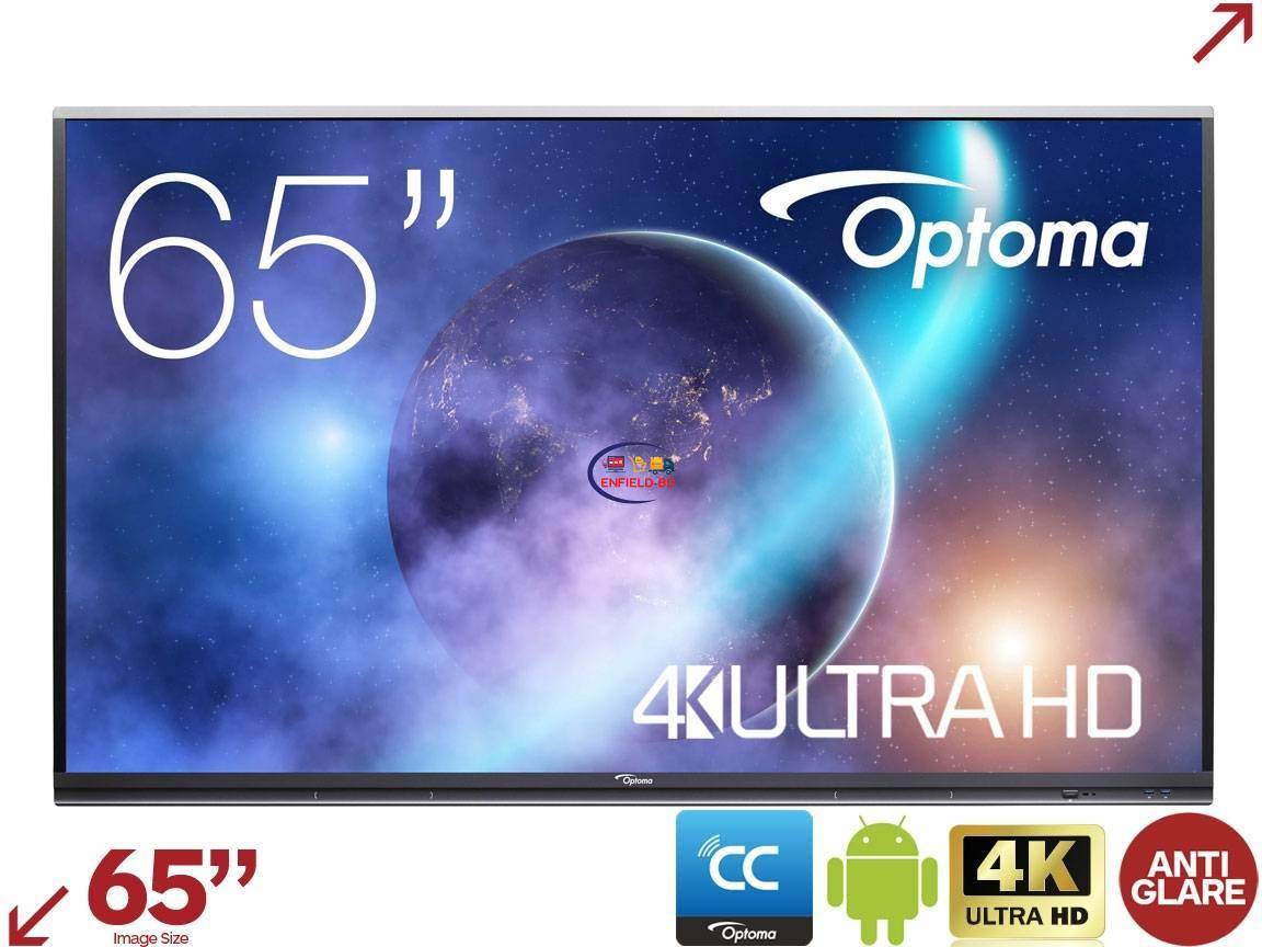 OPTOMA Flat Panel 5652RK+ 65 Inch | Black 4K UHD Interactive