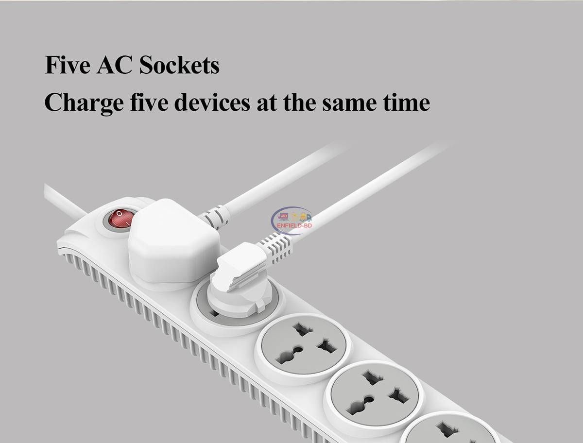 Huntkey SZN501 5 Port 3 Pin Power Strip with Surge protection