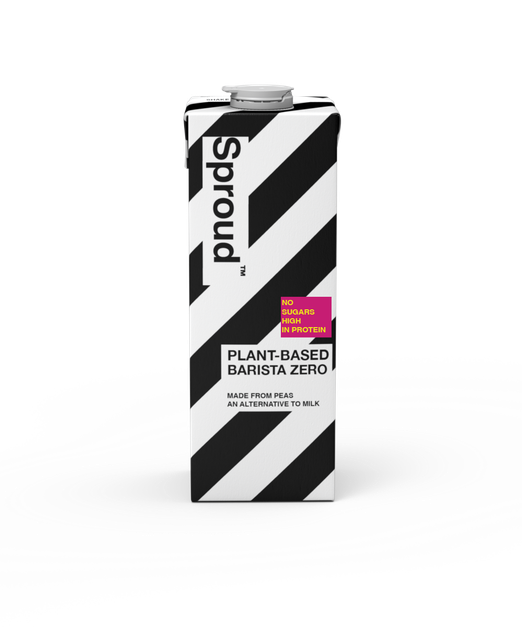 Sproud Barista, plant-based pea drink · 0.28 kg CO₂e/kg | Verified by CarbonCloud