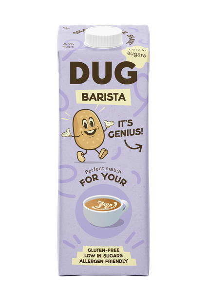DUG Barista 1L · 0.38 kg CO₂e/kg | Verified by CarbonCloud