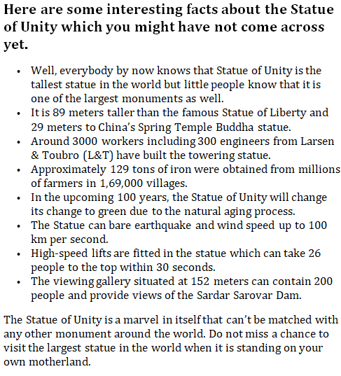 Interesting Facts About Statue Of Unity - Ironic & Worlds Tallest ...