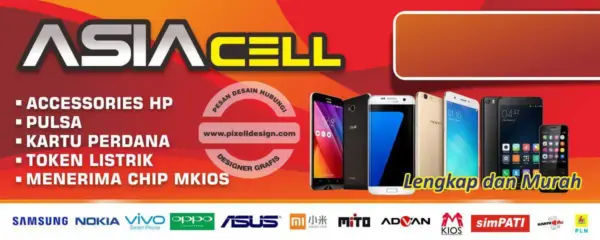 Contoh Banner Spanduk Iklan Counter Handphone Pulsa