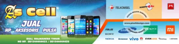 Contoh Banner Spanduk Iklan Counter Handphone Pulsa