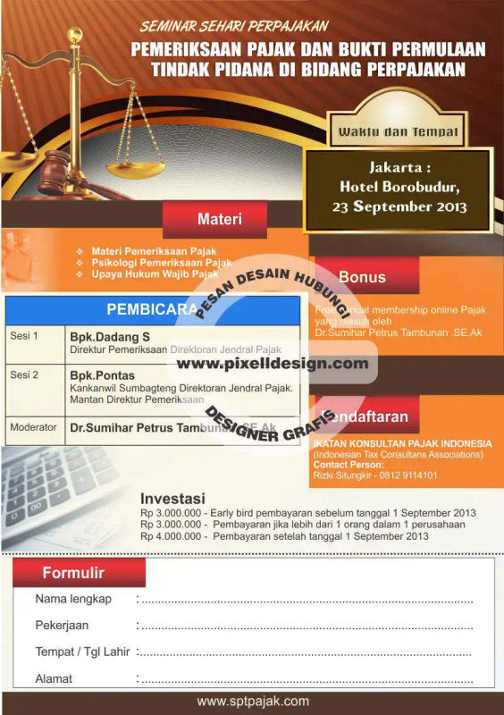 Contoh Brosur Iklan Seminar Corak Exclusive Terbaik