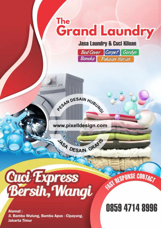 Contoh Brosur / Flyer Iklan Jasa Laundry Menarik
