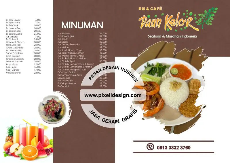 RESTO DAUN KELOR - Desain Daftar Menu