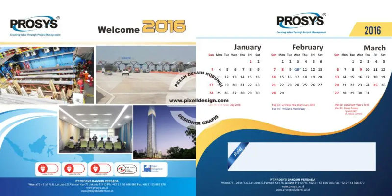 PT. PROSYS BANGUN PERSADA - Desain Kalender Meja