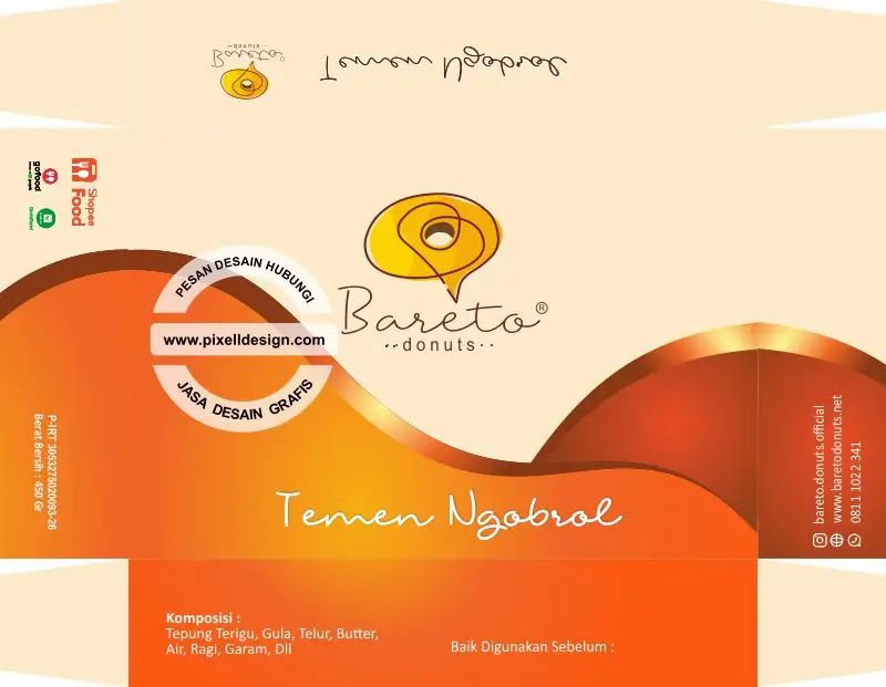 BARETO DONUTS - Desain Kemasan Makanan Roti