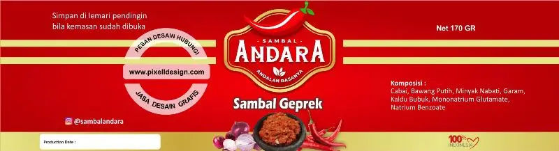 Contoh Desain Kemasan Label Sambal yang Menarik