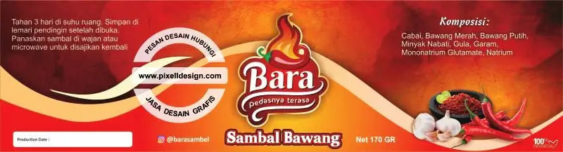 Contoh Desain Kemasan Label Sambal yang Menarik