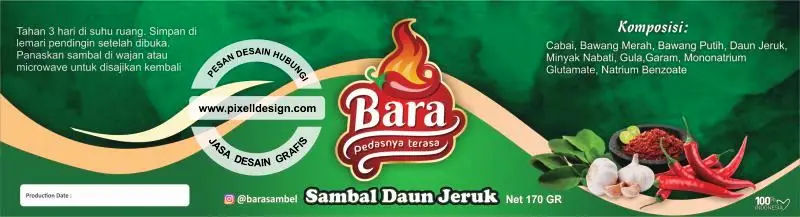 Contoh Desain Kemasan Label Sambal yang Menarik