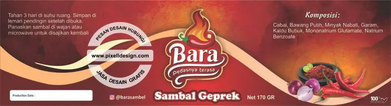 Contoh Desain Kemasan Label Sambal yang Menarik