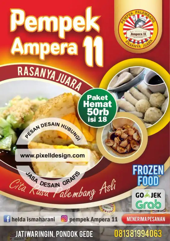 PEMPEK AMPERA 11 - Desain Flyer & Label Makanan Frozen Food