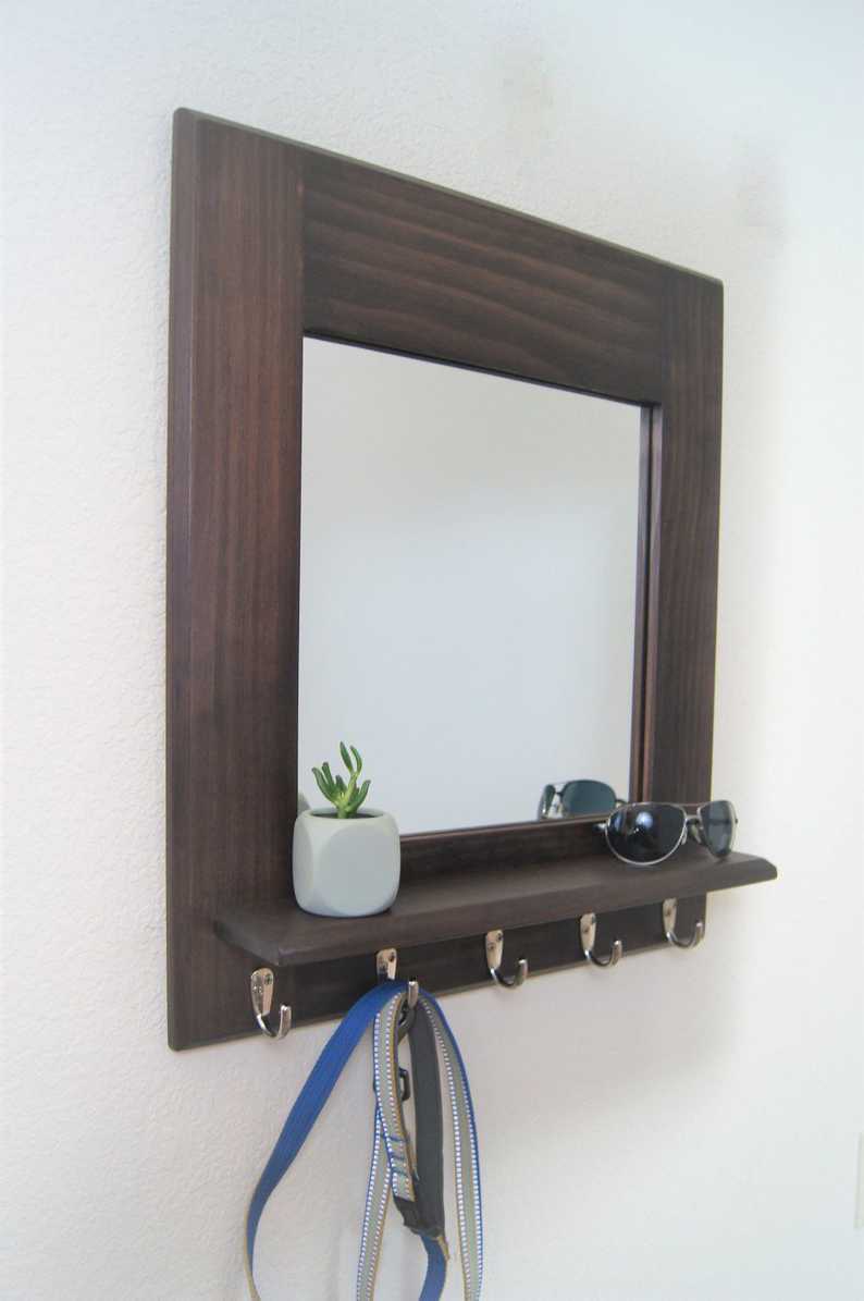 20 Best Ideas Wall Mirrors with Hooks and Shelf