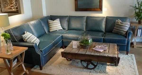 Sofa: Blue Leather Sectional Sofas (#7 of 20 Photos)